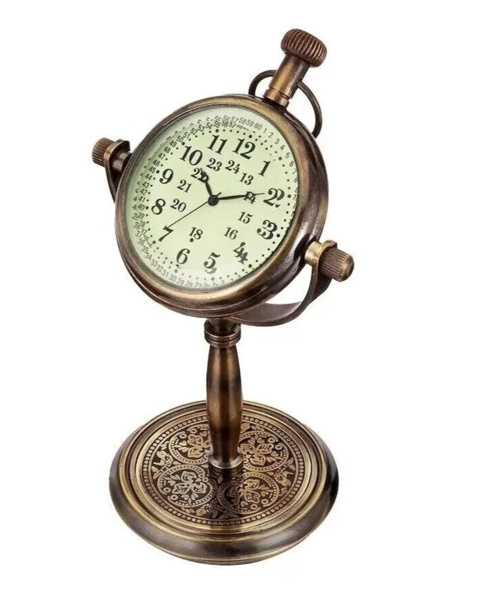 Antique Brass Desk Clock Quartz Vintage Table top Gift - Walmart.com