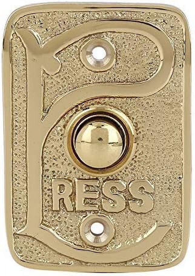 Antique Brass Doorbell Button – 2 1/2" x 2 1/2" – Decorative Style Push ...