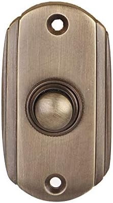 Antique Brass Doorbell Button – 2 1/2" x 2 1/2" – Decorative Style Push ...