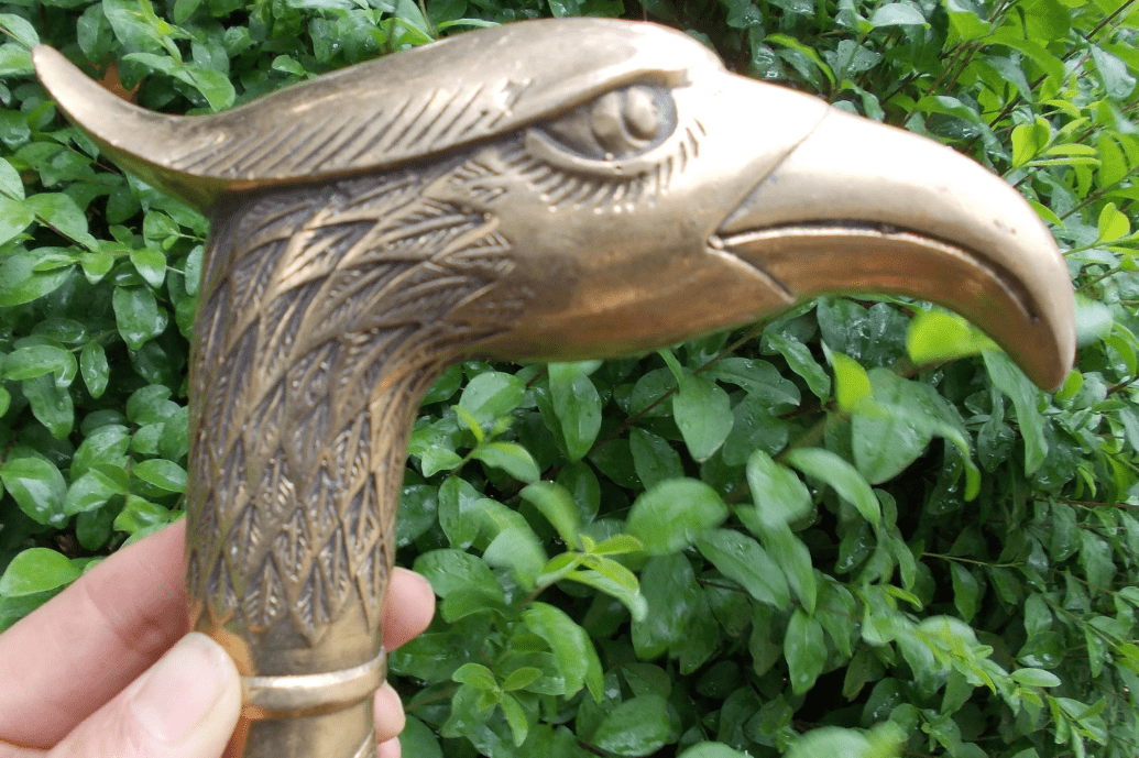 Antique Brass Eagle head Design Bird Head Handle Wooden Walking Stick ...