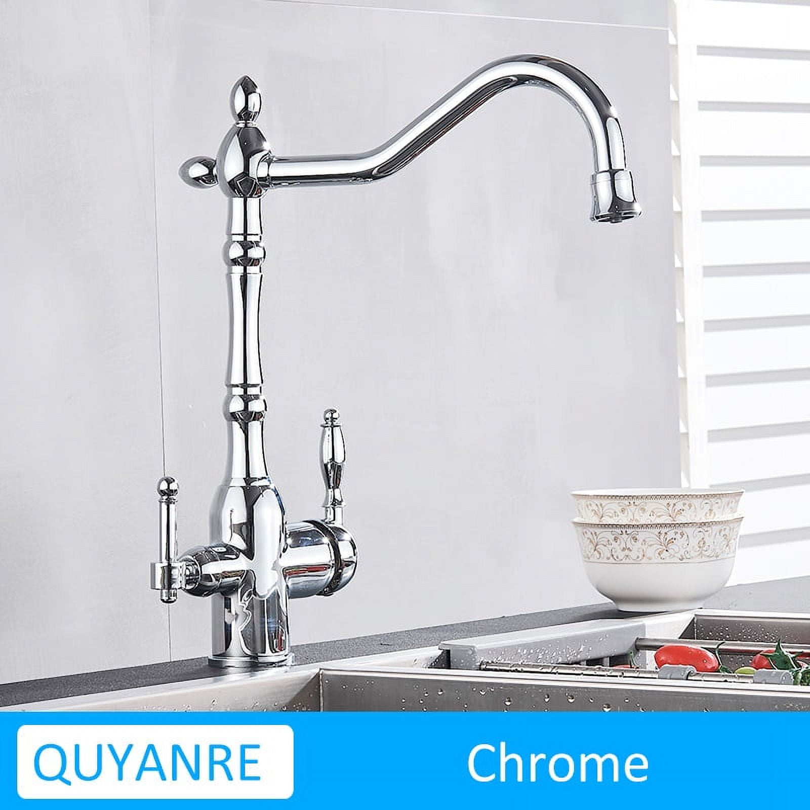 Antique Brass Filtered Kitchen Faucet Purify Faucets Mixer Tap Cold ...