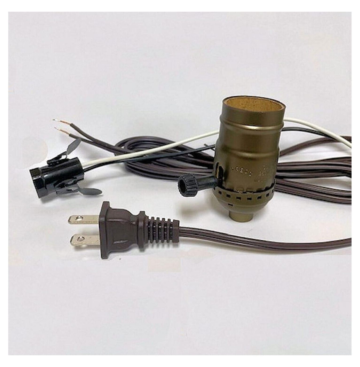 Antique Brass NITE-LITE KIT: 15' Brown Cord, Candelabra Clip, 3 ...