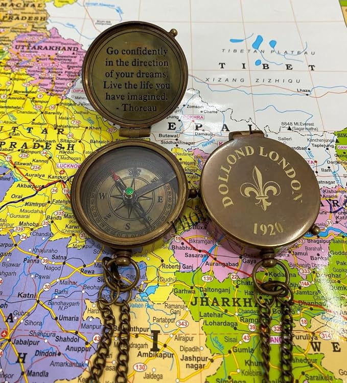 Antique Brass Pocket Compass Gifts Engraved Compasses for Graduation Go ...