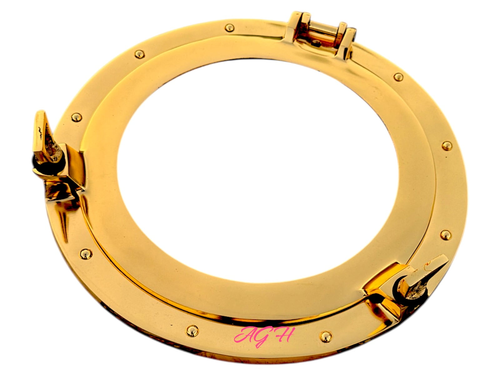 Antique Brass Porthole Mirror, 12 Inch Round Ship Window Wall Decor ...