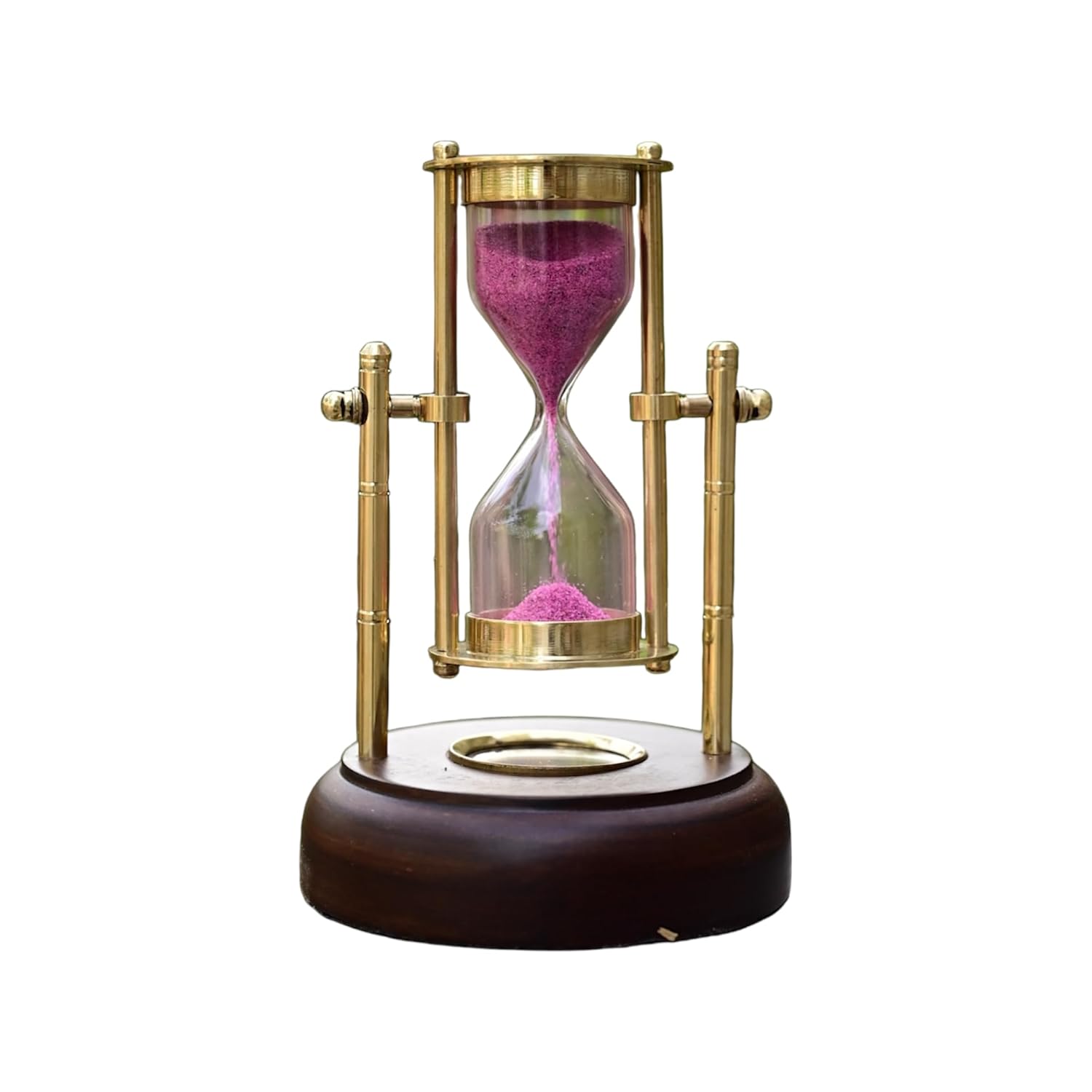Antique Brass Sand Timer with Compass on Base - Walmart.com