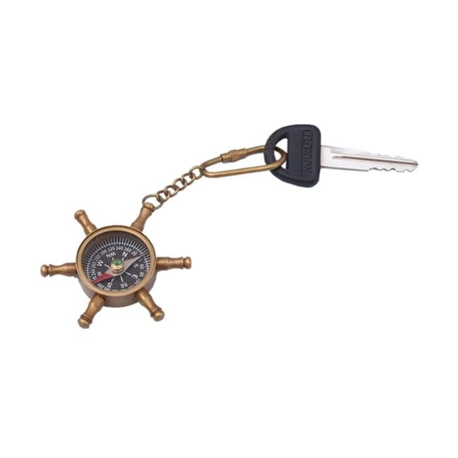 Handcrafted Model Ships Antique Brass Ships Wheel Compass Key Chain - 5 ...