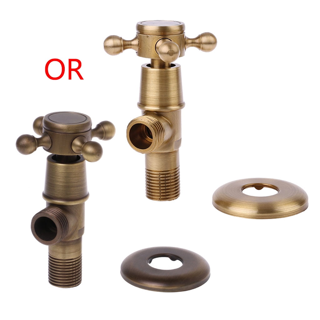 Antique Brass Triangle Valve 1/2" Male Thread Water Control Valves ...