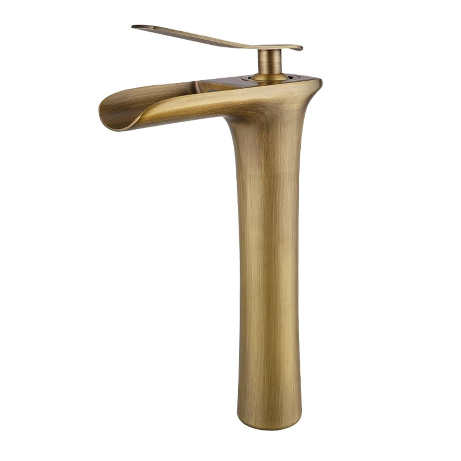 Antique Brass Waterfall Taps Hot and Cold Basin Taps Single Hole Retro ...
