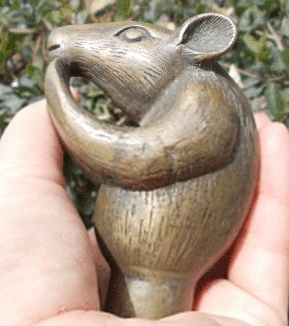 Antique Brass mouse Design Head Handle Only For Wooden Walking Stick ...