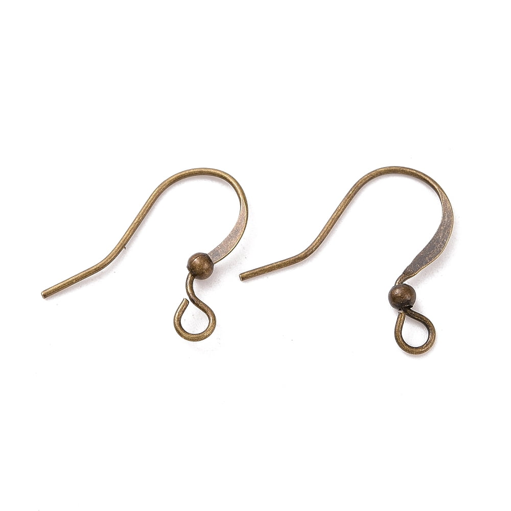 Antique Bronze Brass Earring Hooks Ear Wire Hooks with Ball and ...