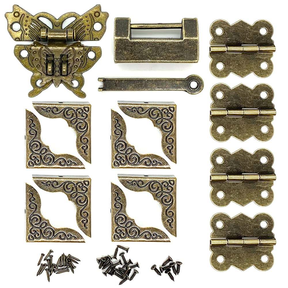 Antique Bronze Butterfly Hasp Latch Buckle Vintage Padlock Lock Latches ...