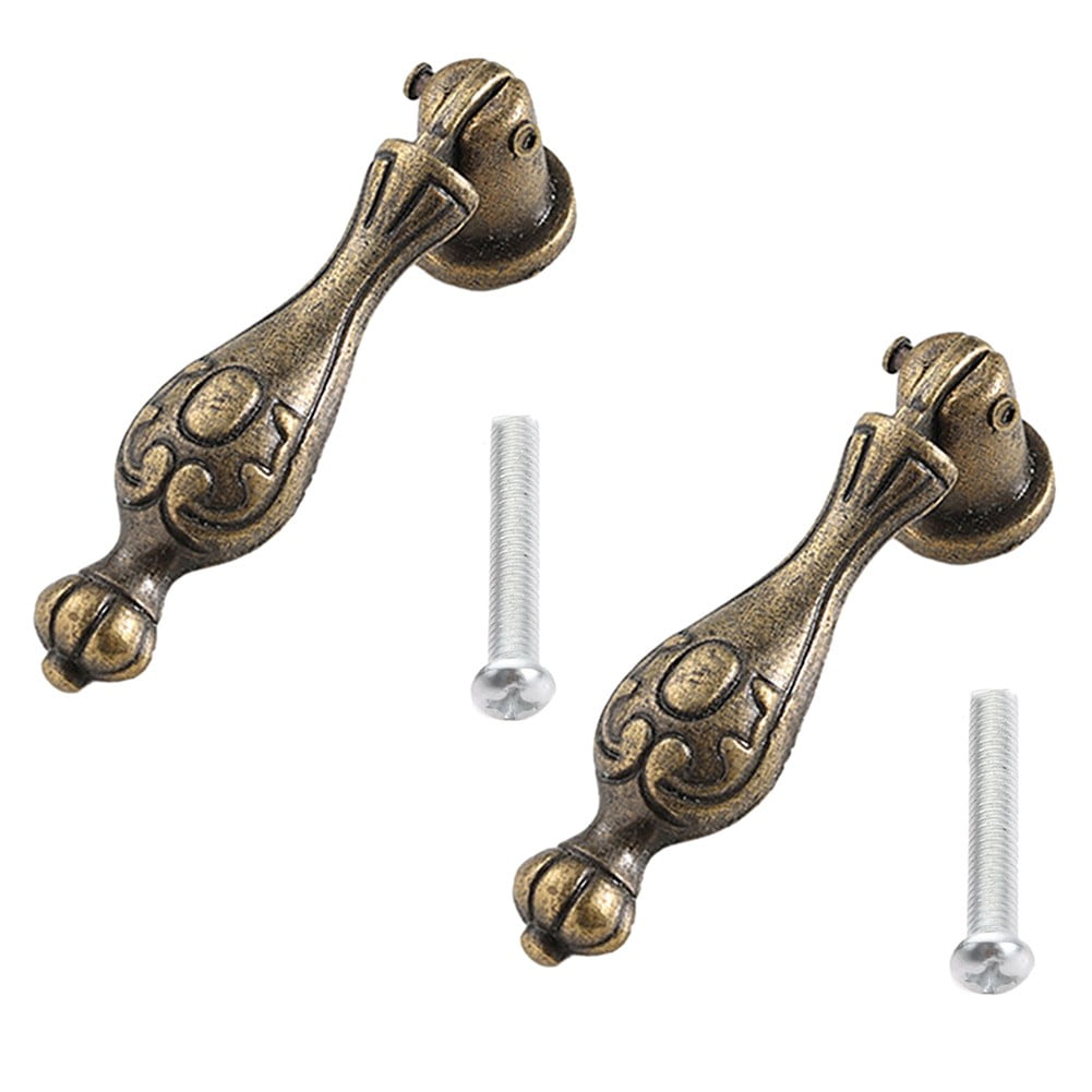 Antique Bronze Cabinet Knob Drawer Door Closet Pendant Drop Pull Handle ...
