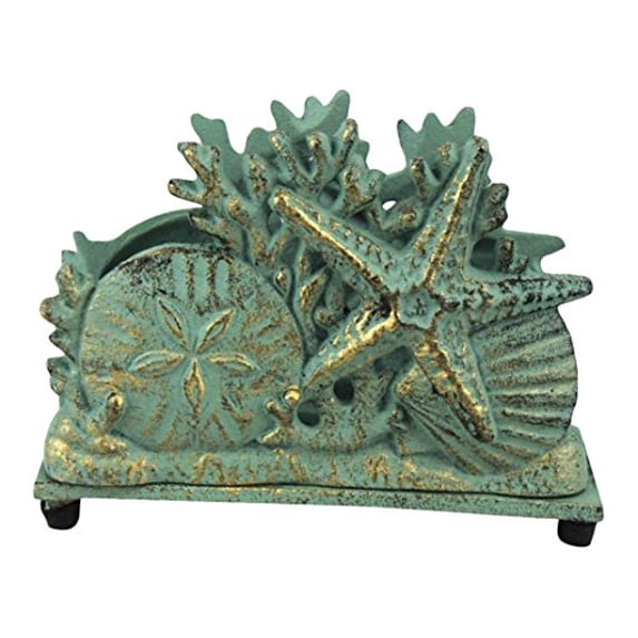 Antique Bronze Cast Iron Seashell Napkin Holder 7 Inch - Seashell ...