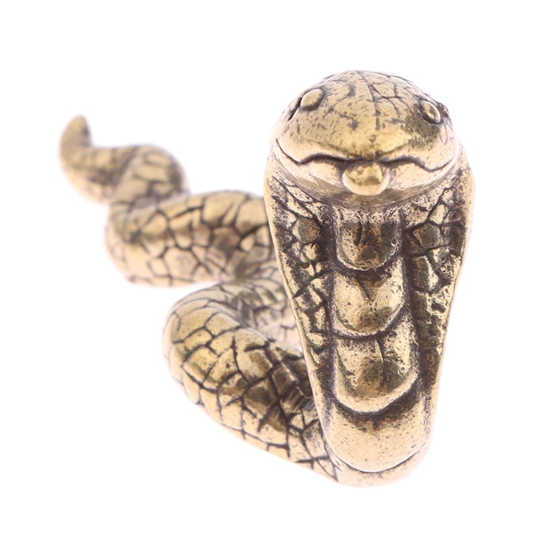 Antique Bronze Cobra Snake Miniature Figurines Copper Carvings Zodiac ...