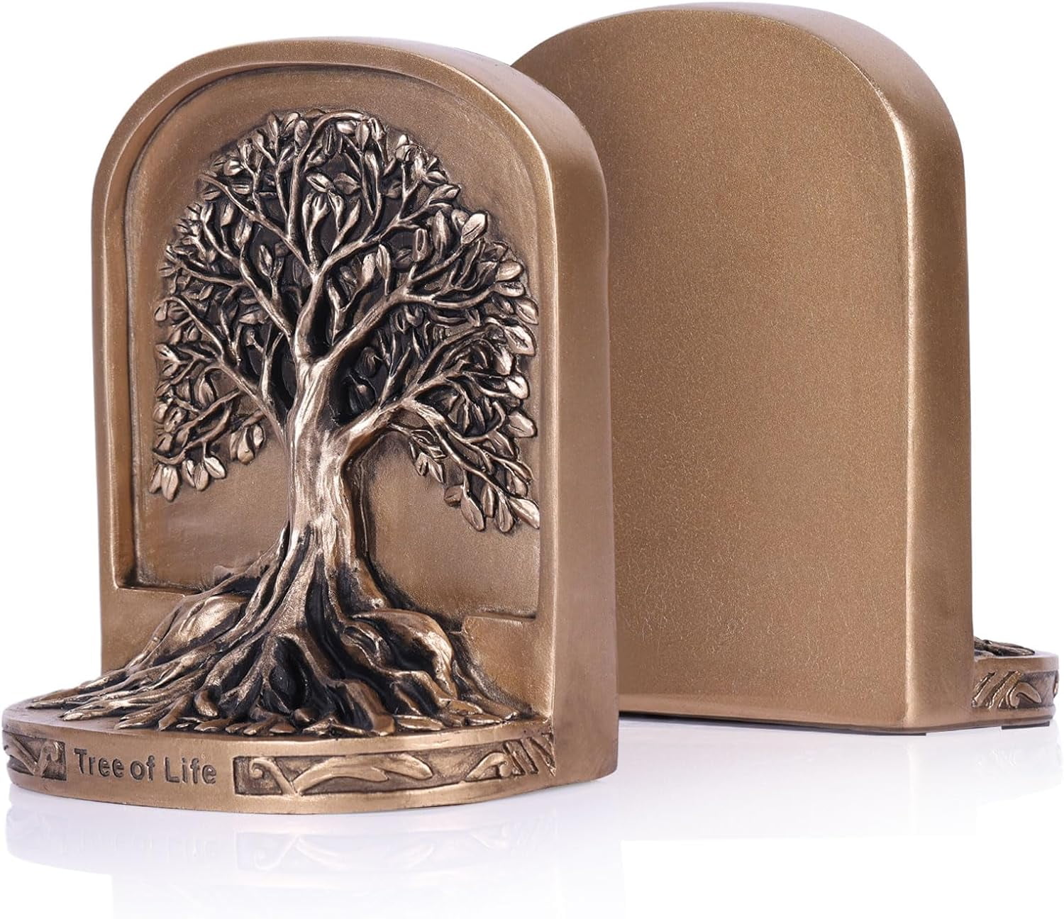 Antique Bronze Color Tree of Life Bookends Set, 2 Decorative Bookends ...