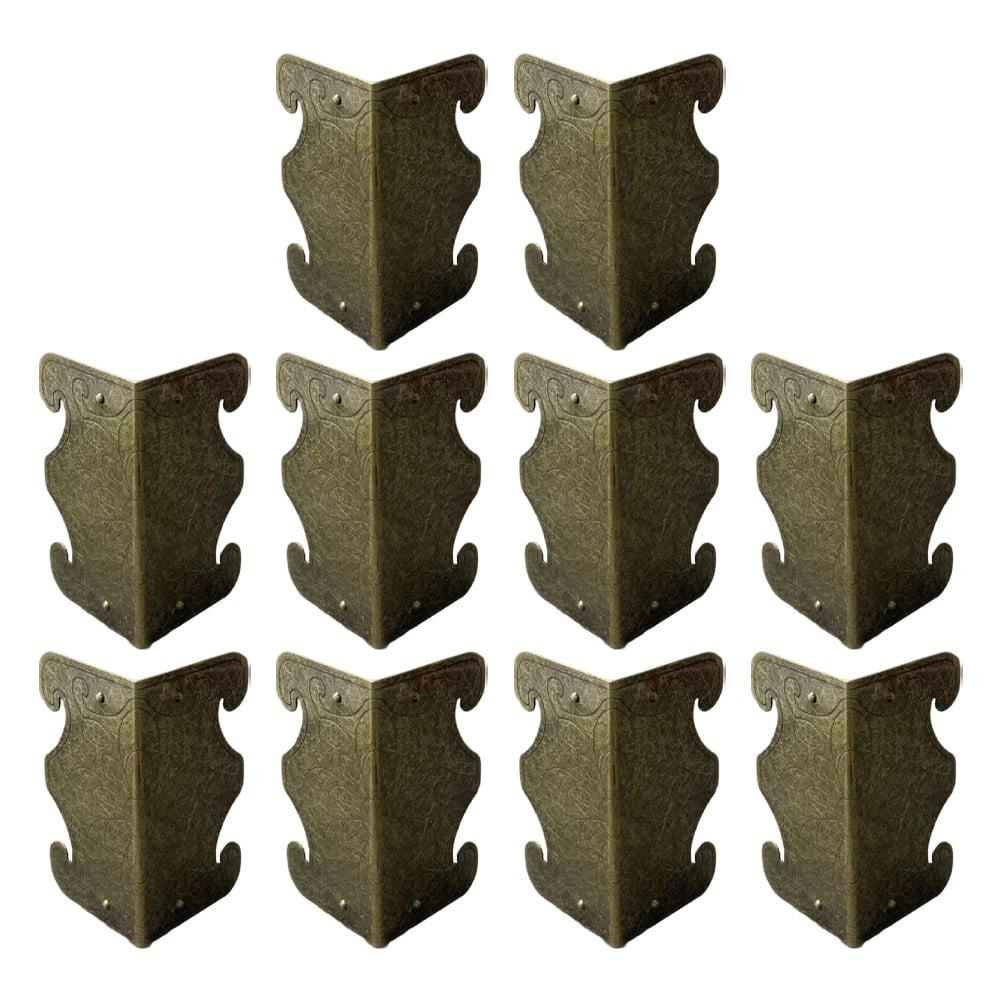 Antique Bronze Corner Brackets 10Pcs Decorative Bracket Wood Box Feet ...