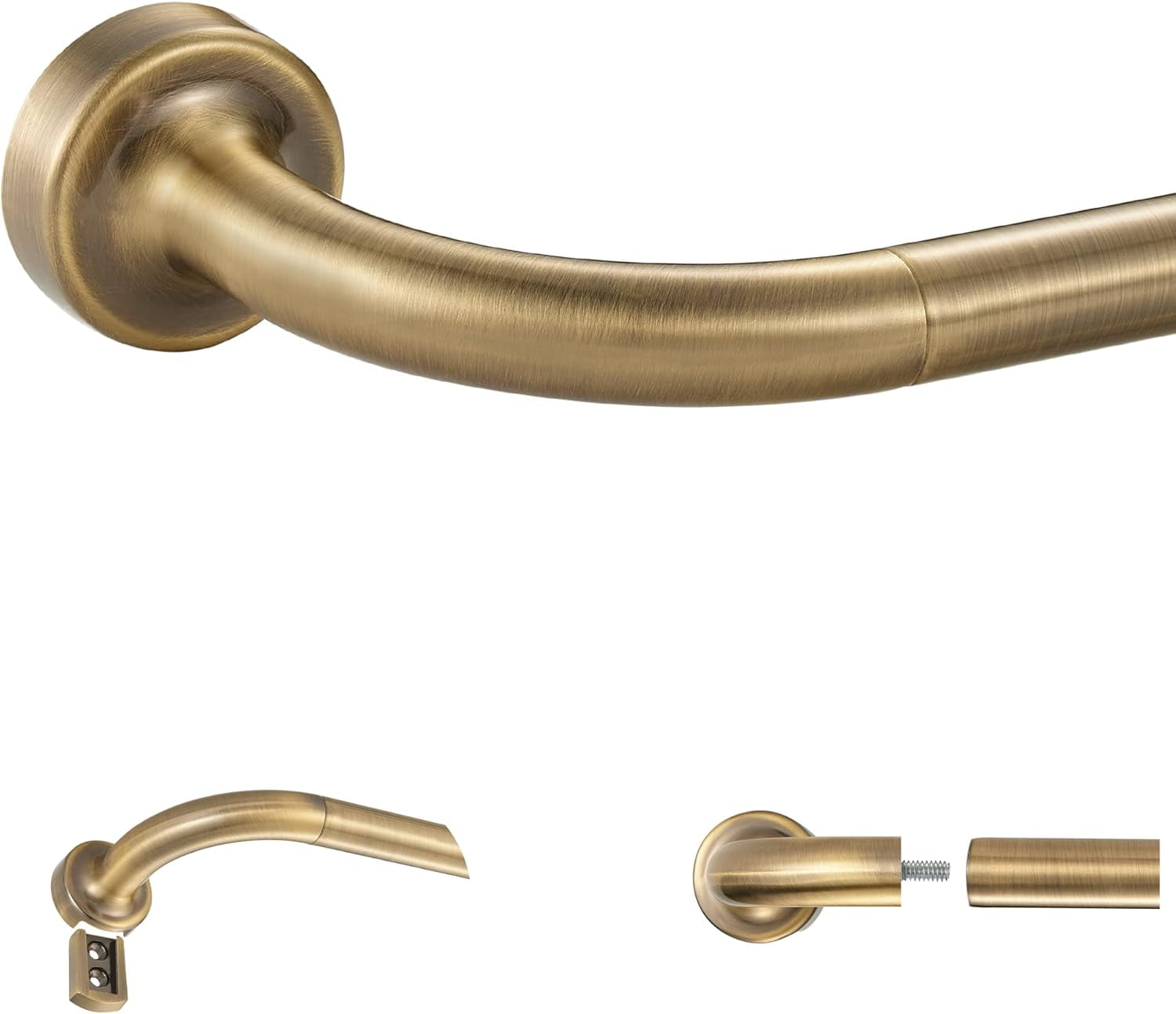 Antique Bronze Disc Curtain Rods, 84-144 Inches Window Curtain Rod ...