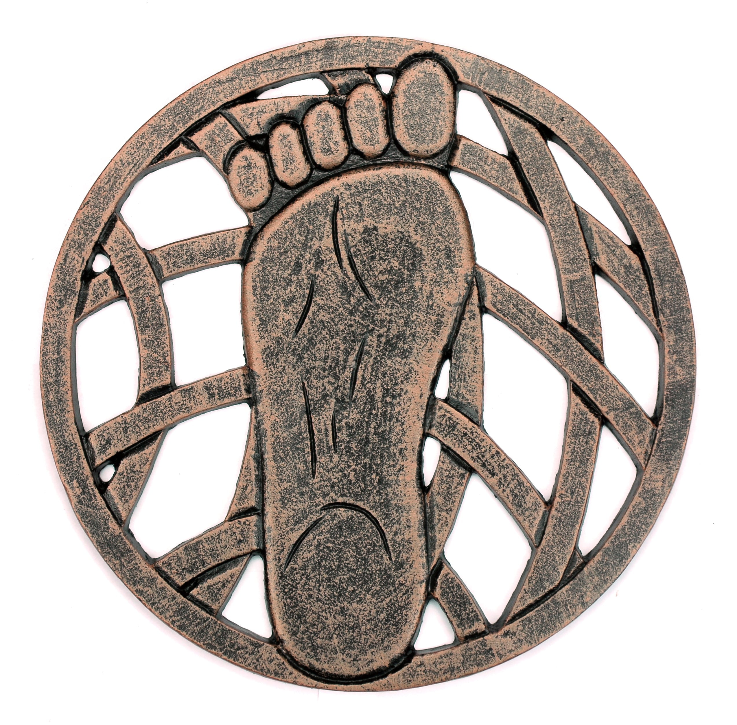 Antique Bronze Metal Stepping Stone Left Foot - Cast Aluminum - Walmart.com