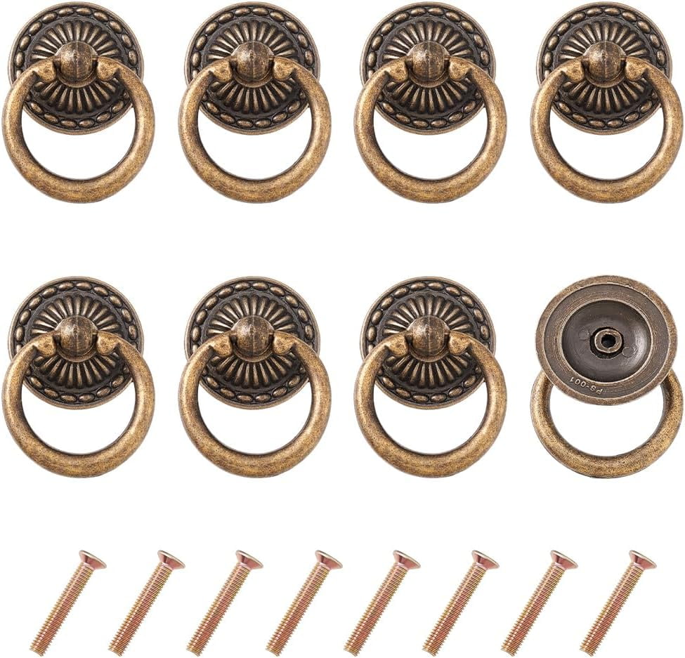 Antique Bronze Ring Pulls Vintage Bronze Drawer Ring Pulls Round Drawer ...