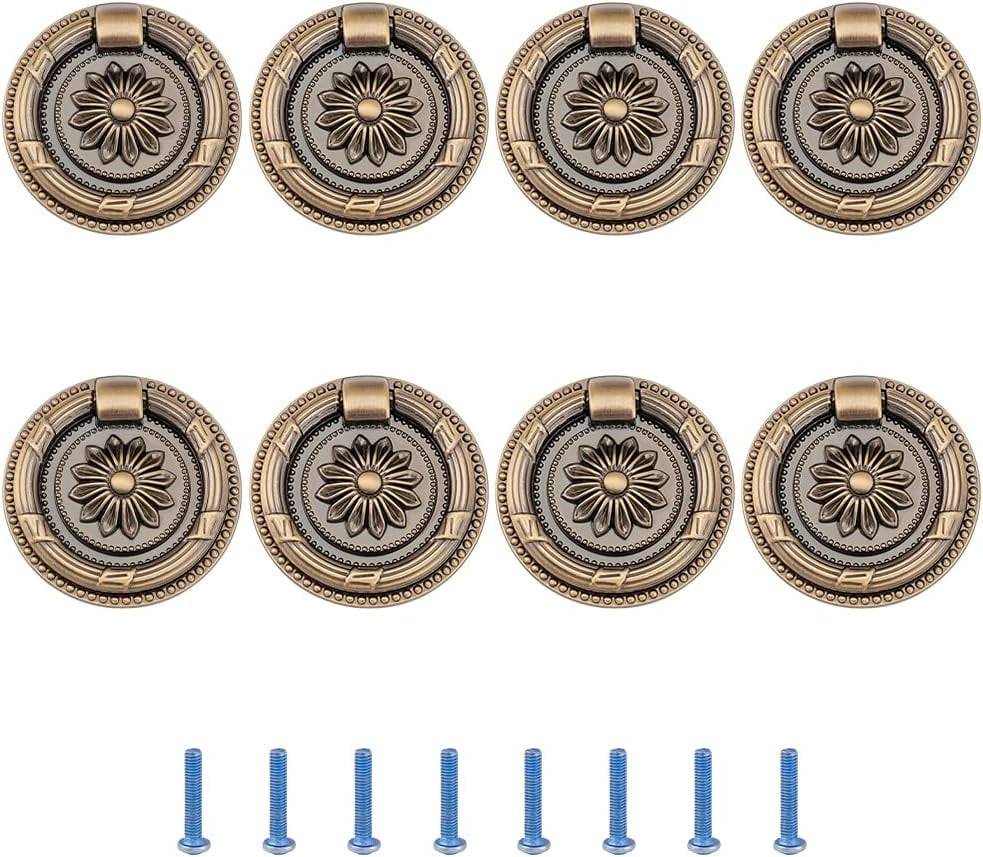 Antique Bronze Ring Pulls Vintage Bronze Drawer Ring Pulls Round Drawer ...