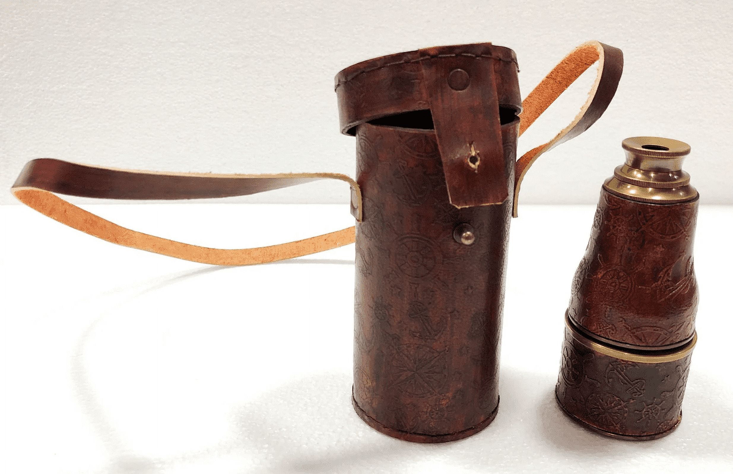 Antique Brown Solid Brass Kelvin & Hughes Telescope Nautical Vintage ...