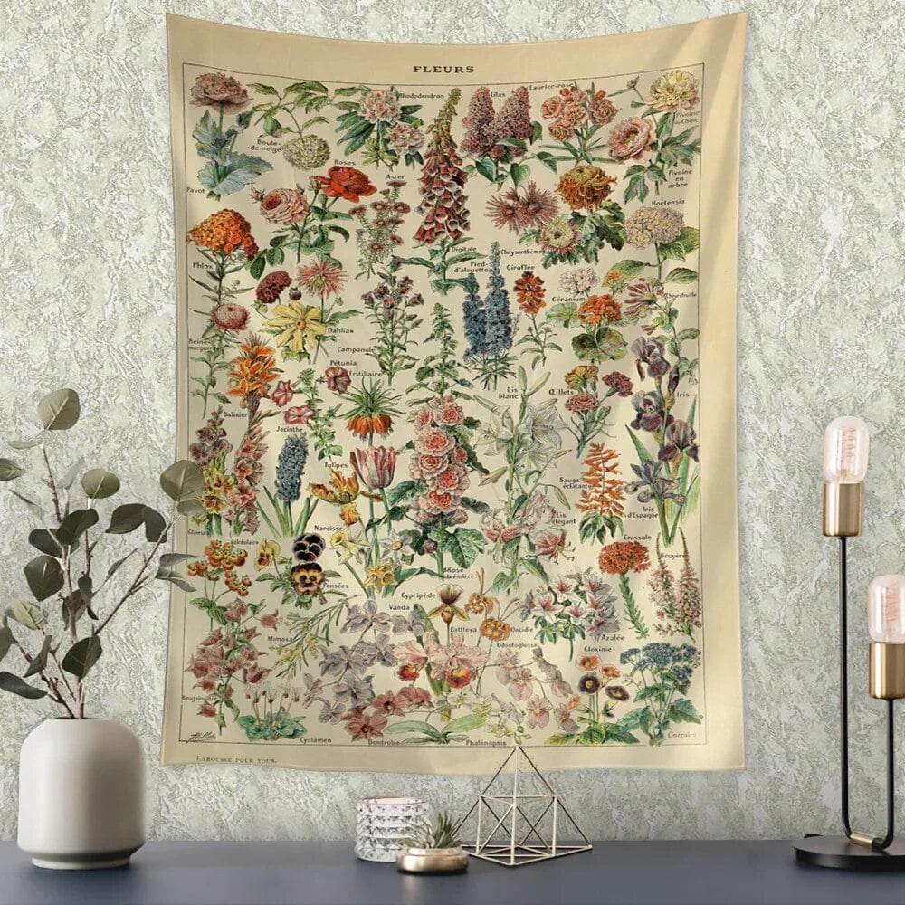Antique Butterfly Vintage Tapestry Wall Hanging Insect Recognition Figure Natural Boho Art Home