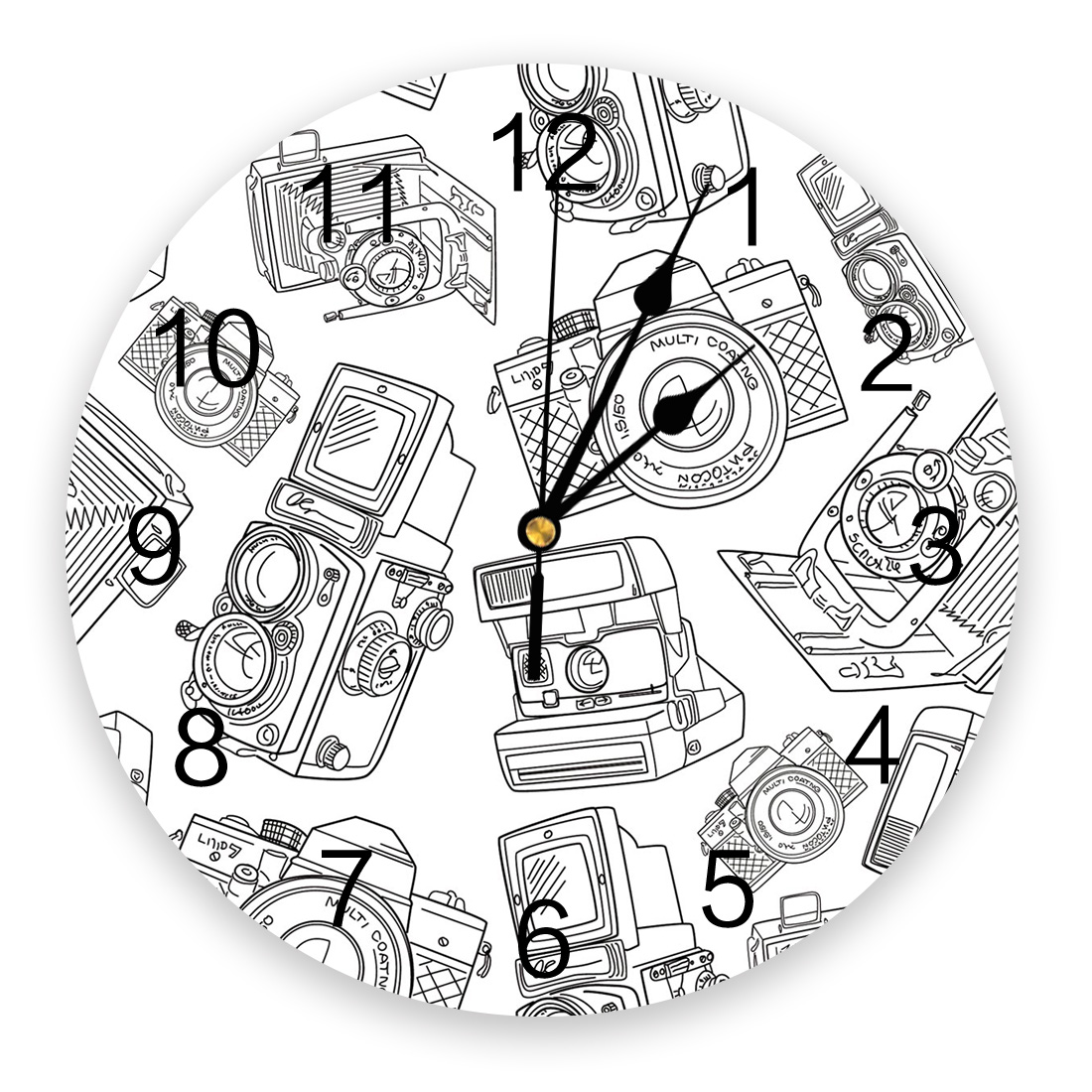 Antique Camera Art Retro Wall Clock rative for Living Room Kitchen ...