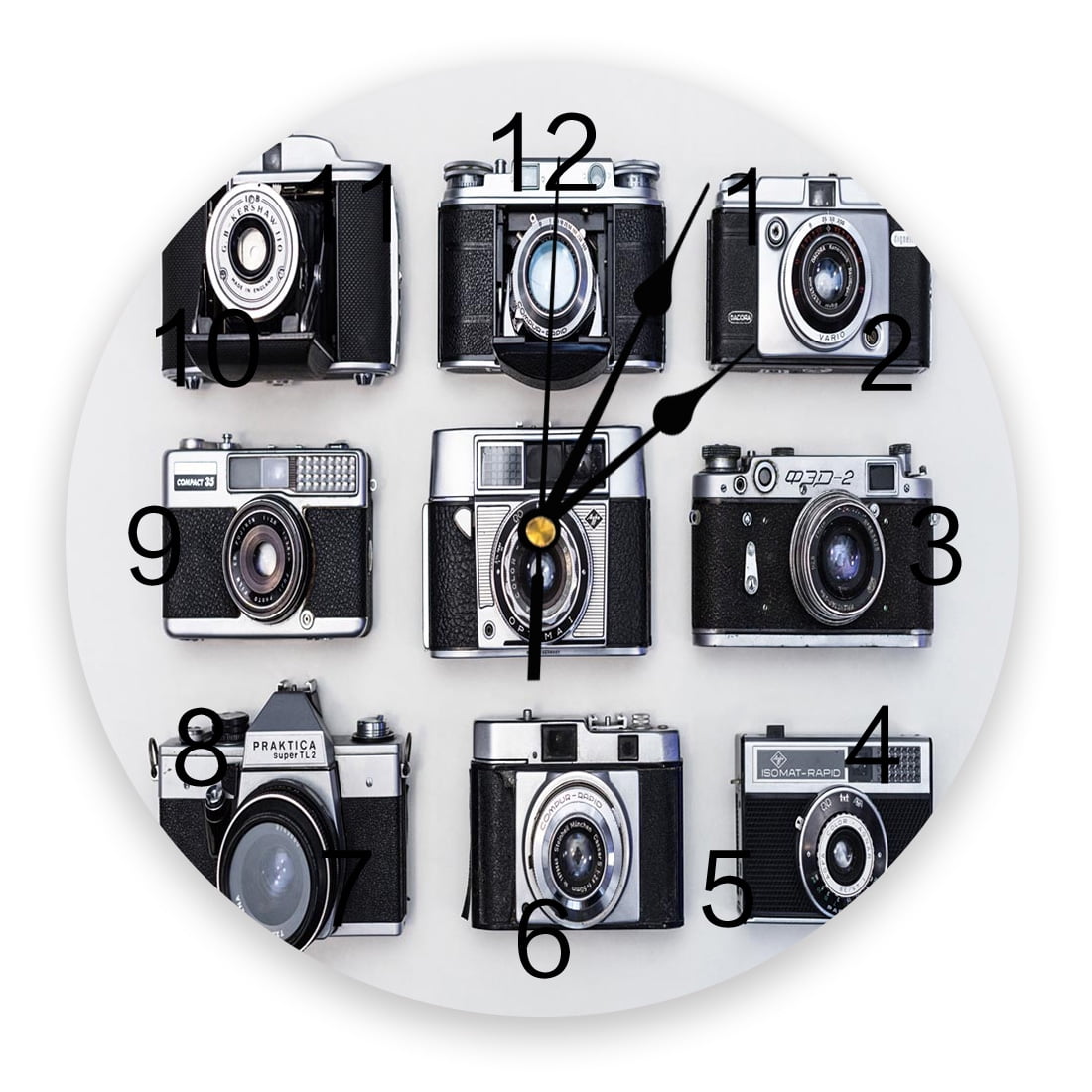 Antique Camera Art Retro Wall Clock rative for Living Room Kitchen ...