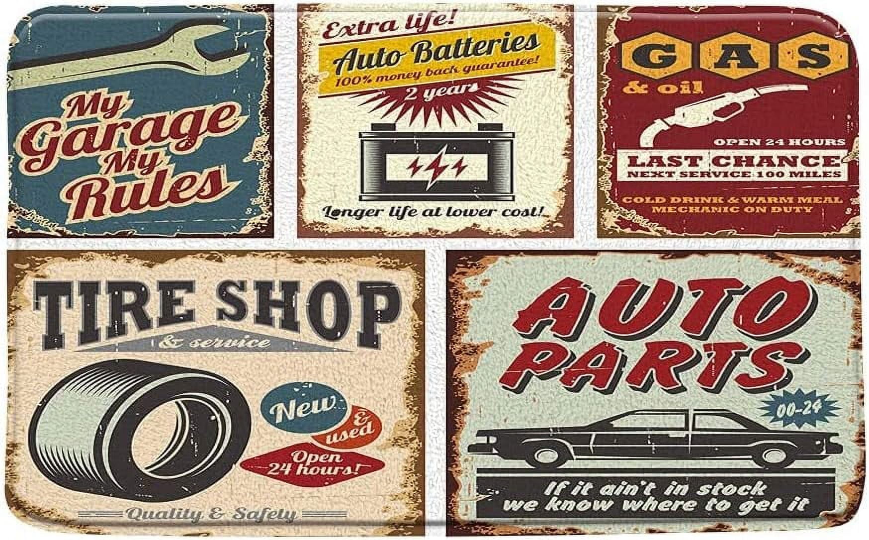 Antique Car Bath Mat 1950s License Plate Retro Country Garage Antique ...