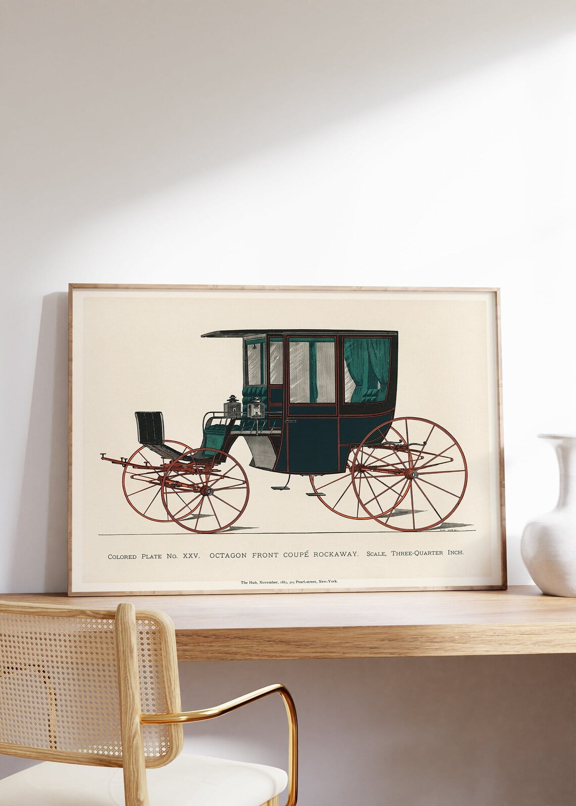 Antique Carriage Print, Vintage Coach Drawing, Lithograph Wall Art ...