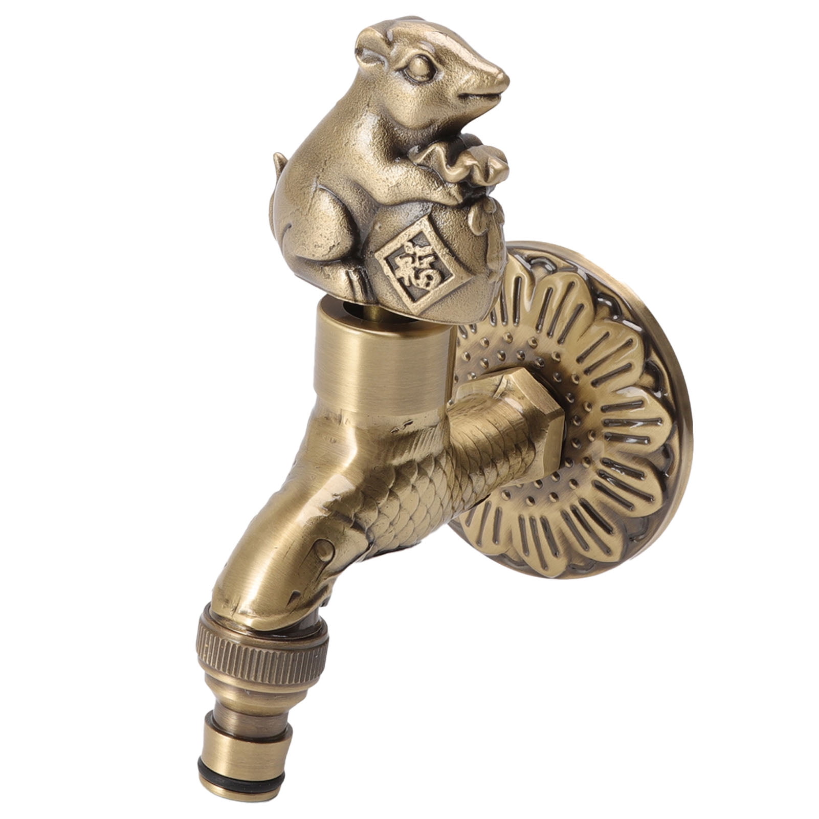 Antique Carved Faucet Bronze Copper Carp Retro Anti Rust Outdoor Garden ...