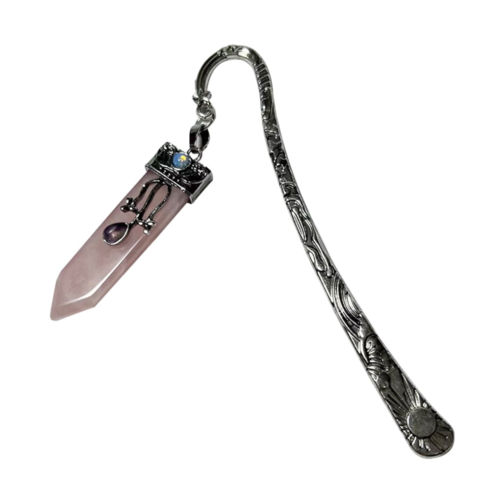 Antique Carved Hook Bookmarks Metal Book Markers with Crystal Stone ...