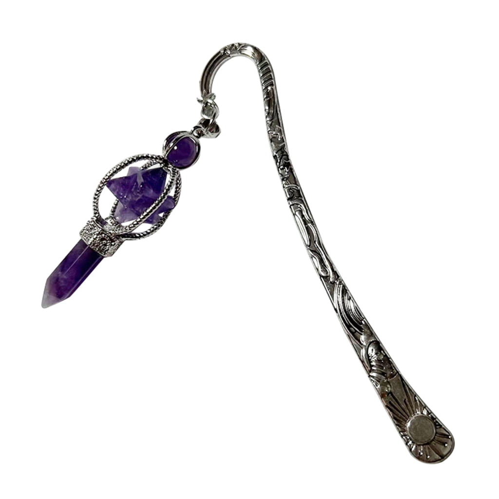 Antique Carved Hook Bookmarks Metal Book Markers with Crystal Stone ...