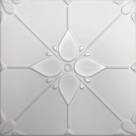 Joy White Glue-On Plastic Foam Decorative Styrofoam Ceiling Tiles ...
