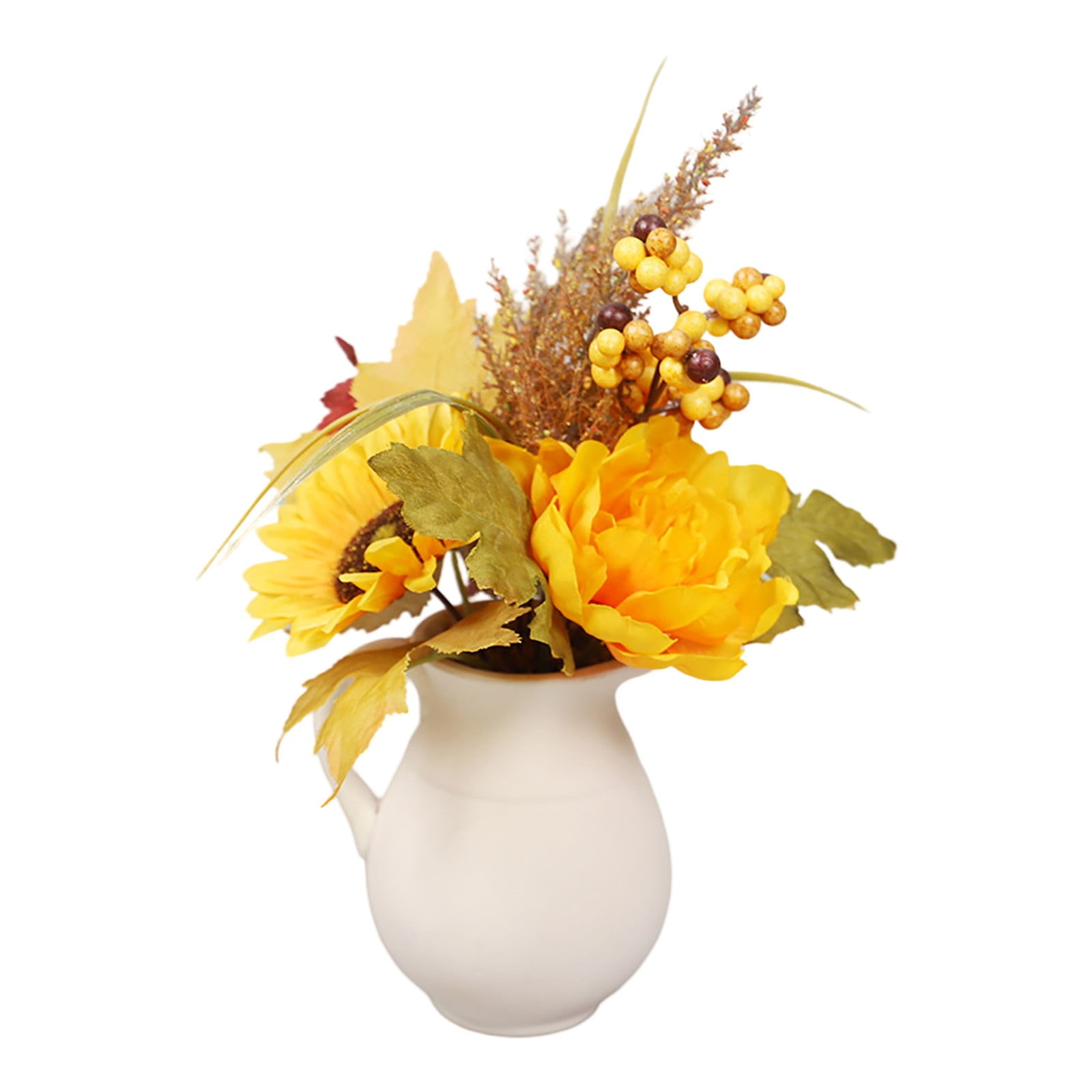 Antique Ceramic Pitcher Vase with Handle - Matte Textured Farmhouse Jug ...