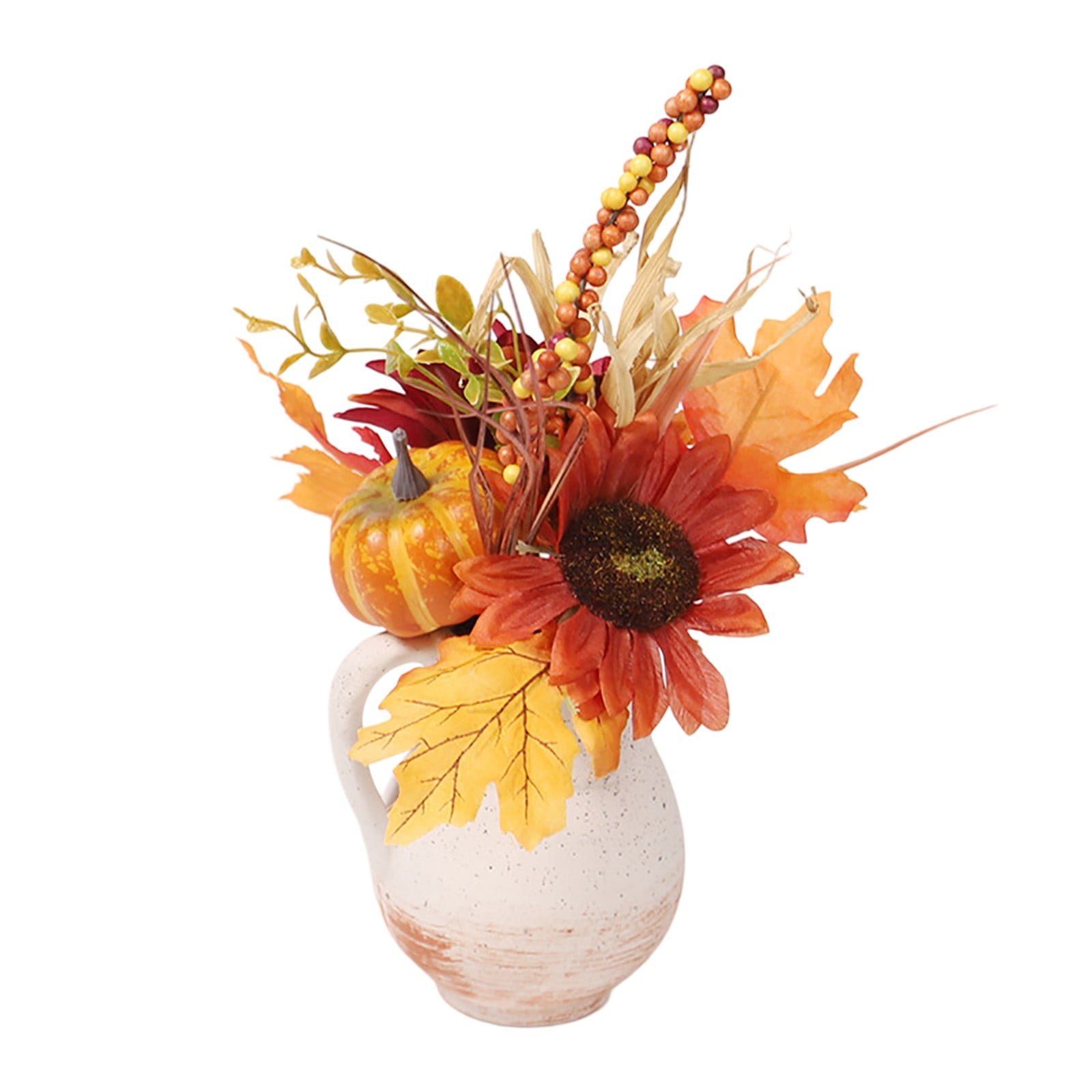 Antique Ceramic Pitcher Vase with Handle - Matte Textured Farmhouse Jug ...