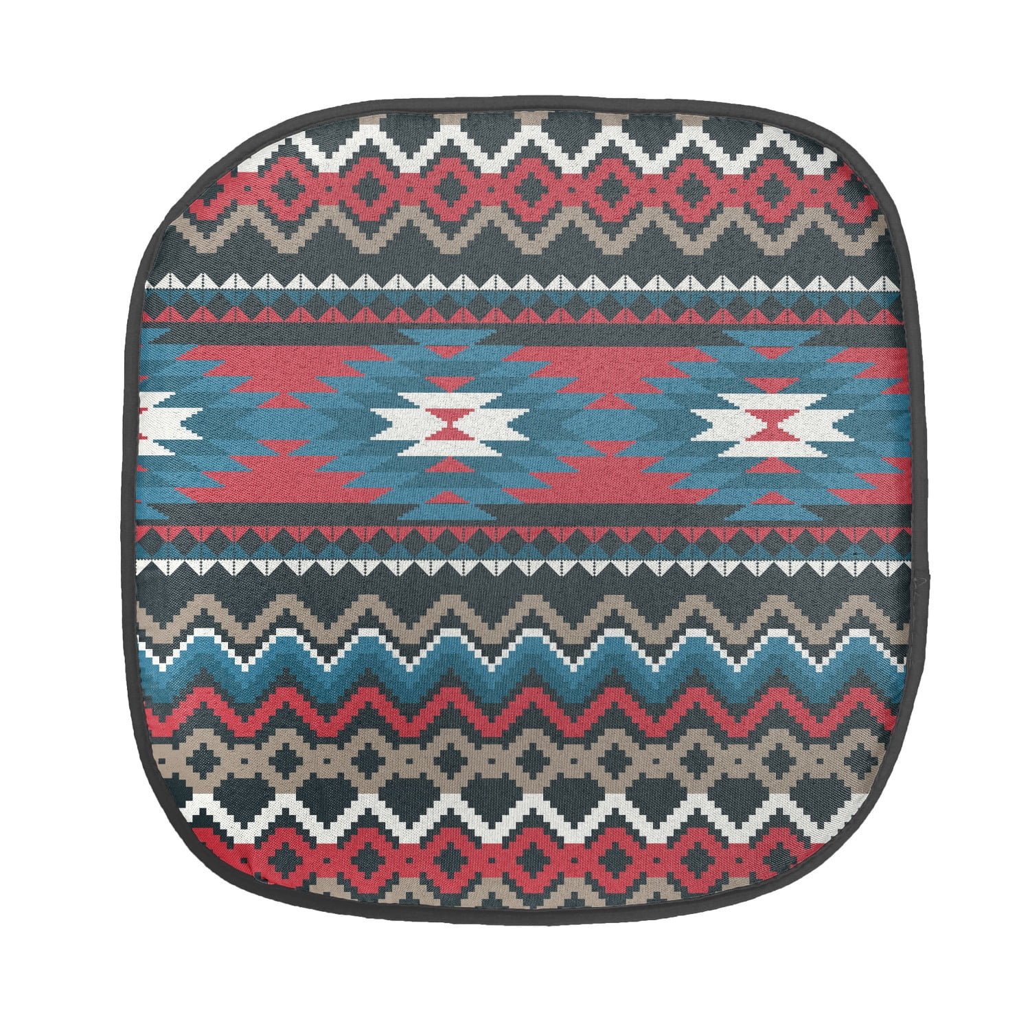 Antique Chair Seating Cushion, Prehistoric Style Folkloric Striped ...