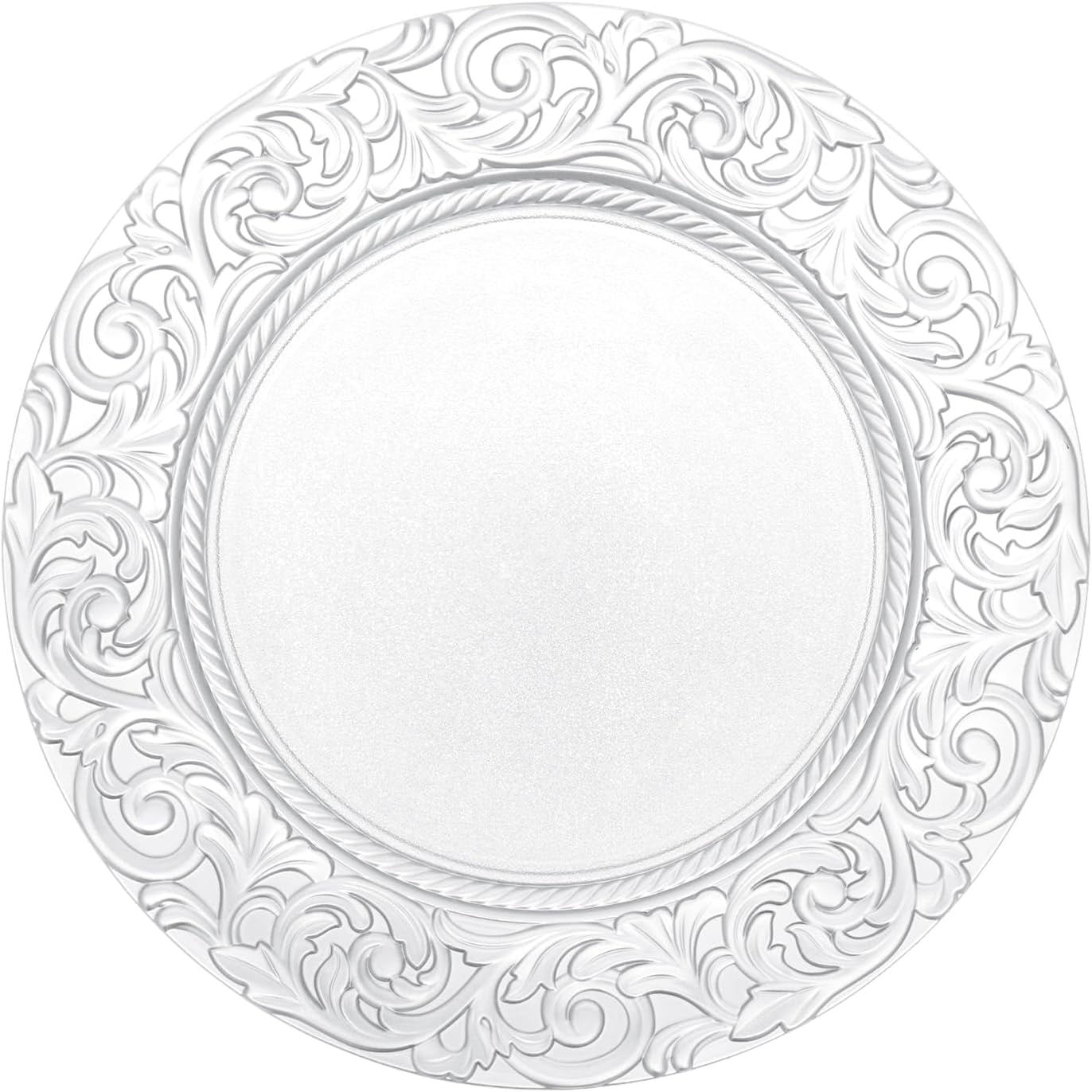 Antique Charger Plates Set, 100 Pcs 13in Plastic Embossed Dinner Plate ...