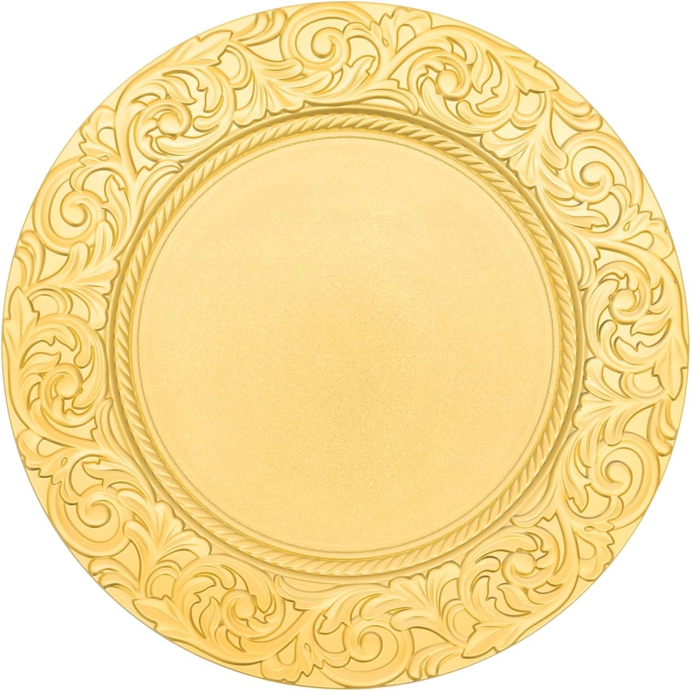 Antique Charger Plates Set, 150 Pcs 13in Plastic Embossed Dinner Plate ...