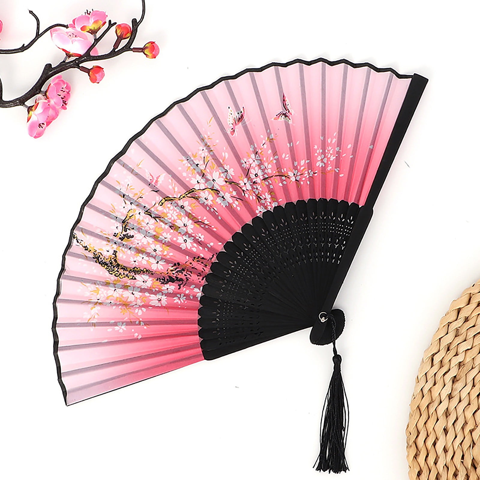 Antique Chinese Folding Fan, Bamboo Dance Fan With Lightweight ...