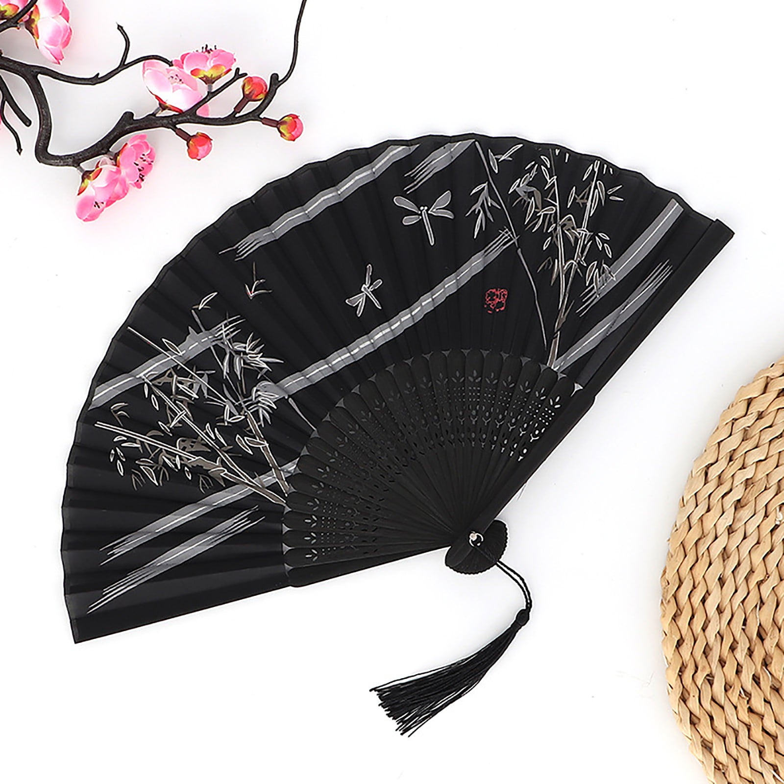 Antique Chinese Folding Fan - Traditional Handheld Fan for Dance ...