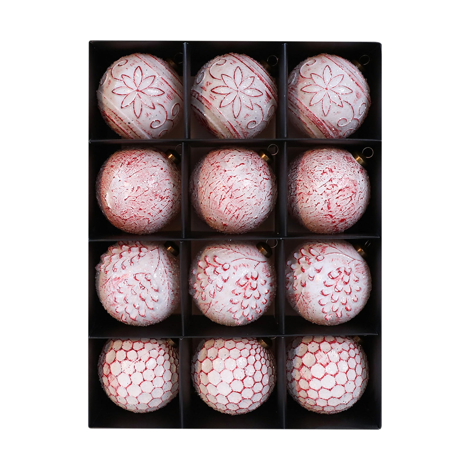 Antique Christmas Ball Ornaments 12 Piece Set Hanging Decor for ...