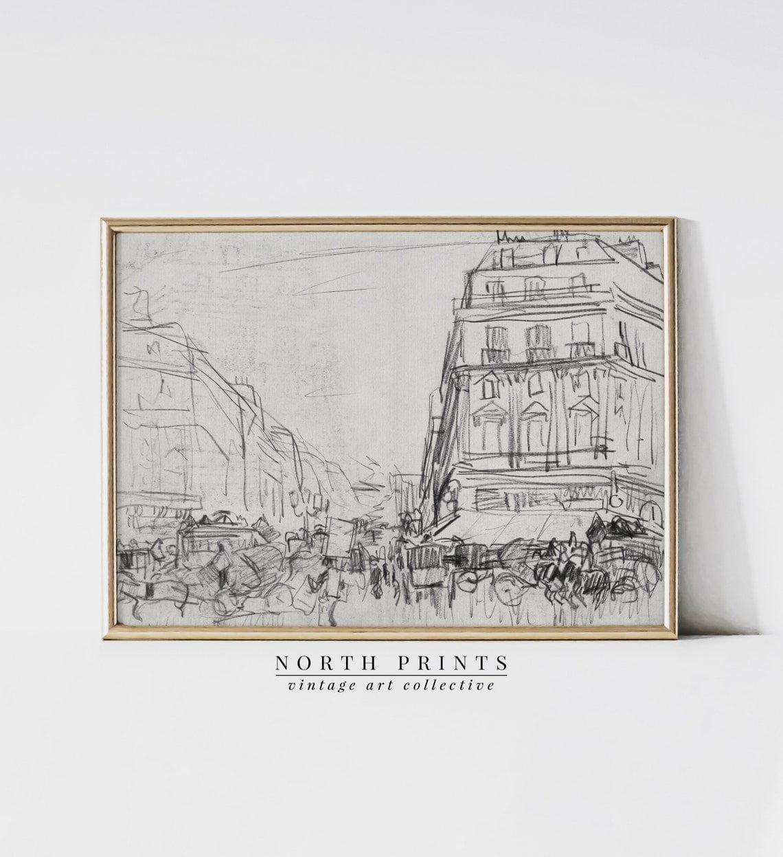Antique Cityscape Sketch Minimal Poster, Unframed Size 24x36 - Walmart.com