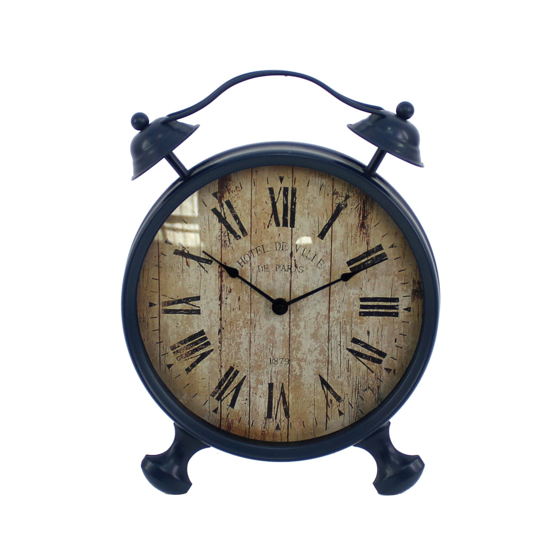 Antique Clock Design Metal Wall Decor with Spade Needles, Blue- Saltoro ...