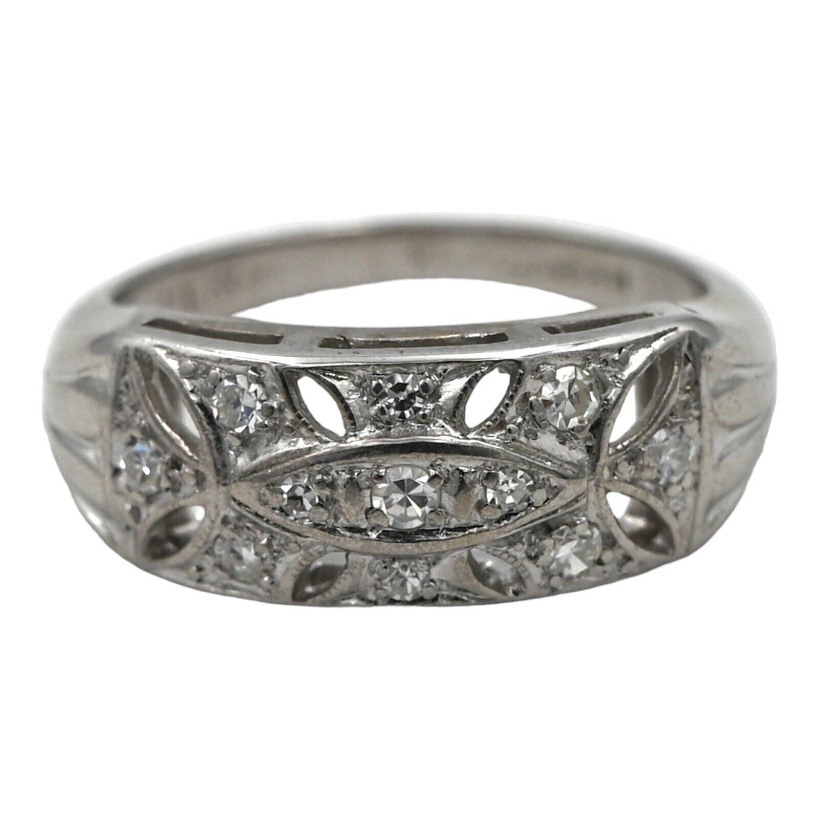 Antique Cluster Diamond Engagement Ring, Signet Diamond Ring, Vintage ...