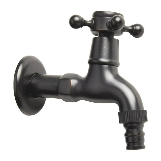 Antique Cold Water Faucet Washing Machine Tap Wall Mounted Black ...