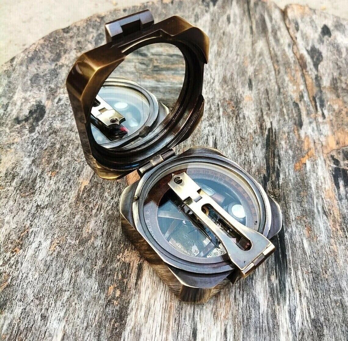 Antique Compass Vintage Compass Solid Brass Kelvin Hughes 1917 Brunton ...