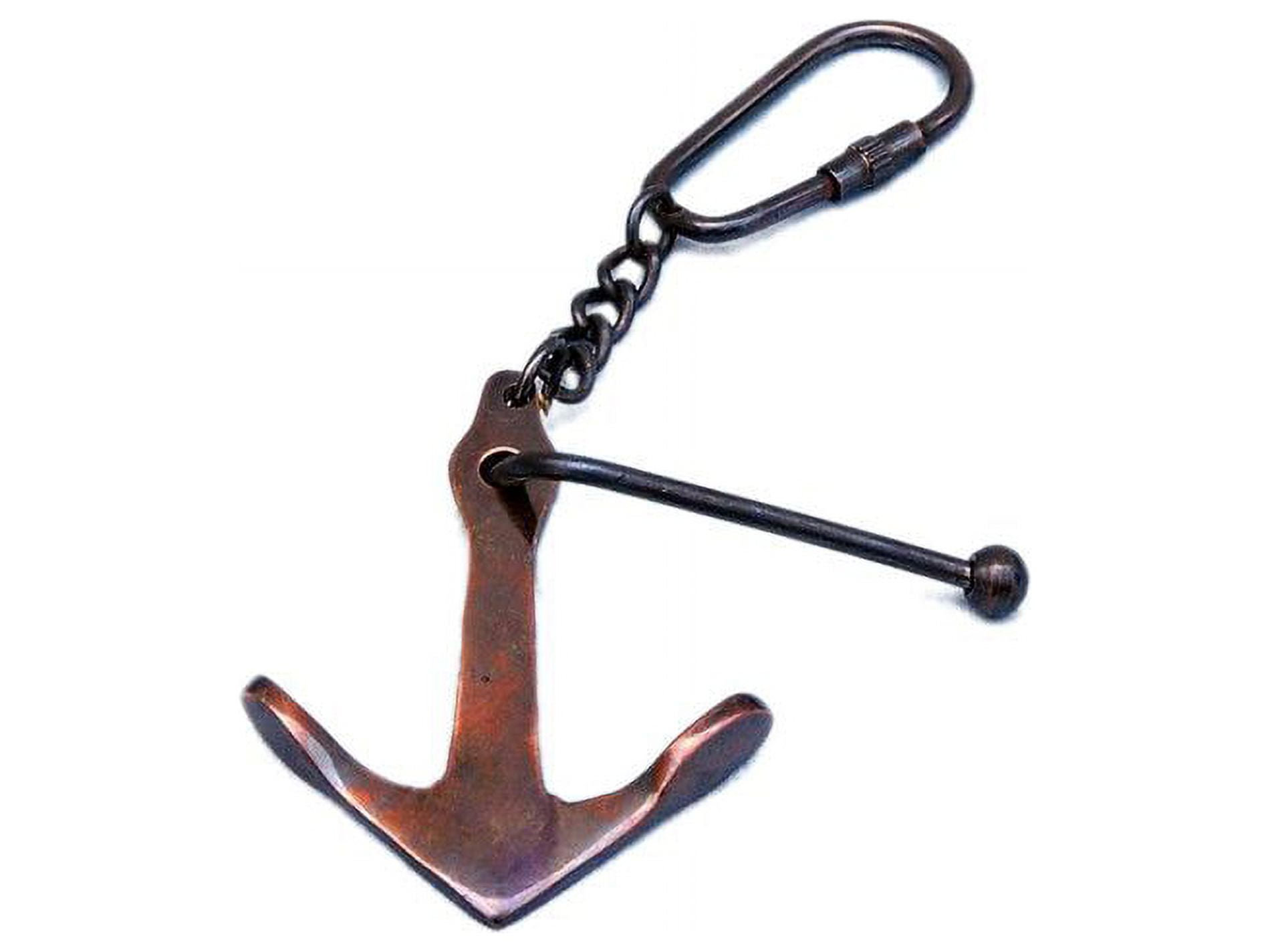 Antique Copper Admiralty Anchor Key Chain 6"" - Walmart.com