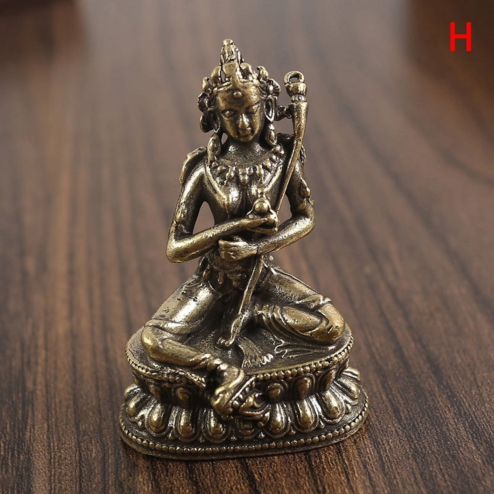 Antique Copper Buddha Statue Home Living Room Office Decoration ...