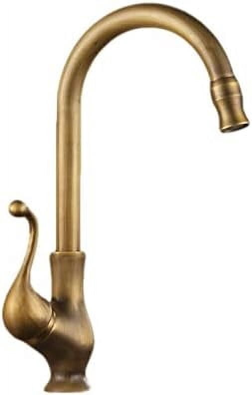 Antique Copper Kitchen Container Sink Faucet Single Handle Rotary spout ...